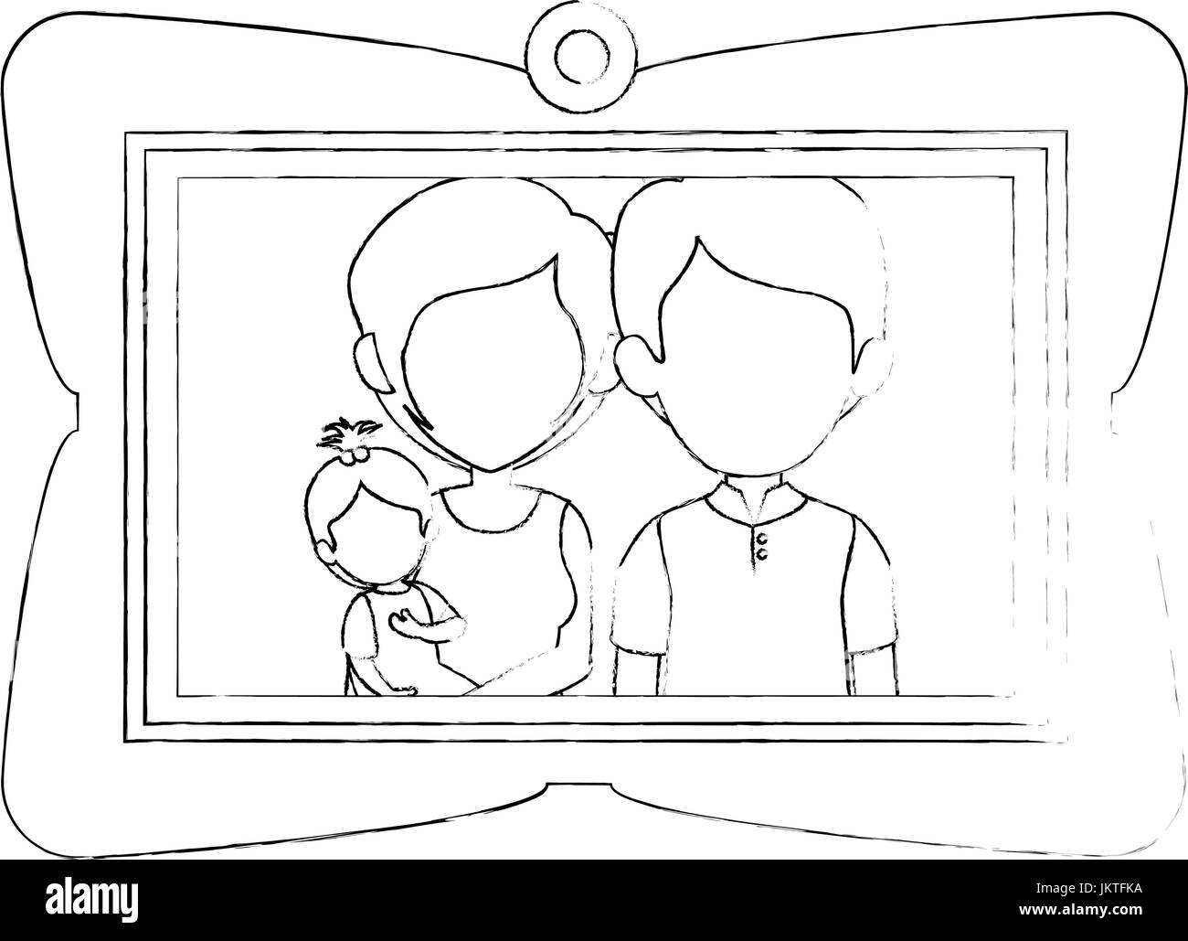 frame with family picture Stock Vector Image & Art - Alamy