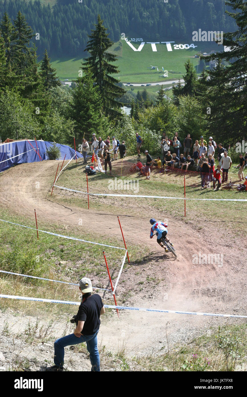 Downhill Mountain Biking at the World Championships. Les Gets, Haute ...