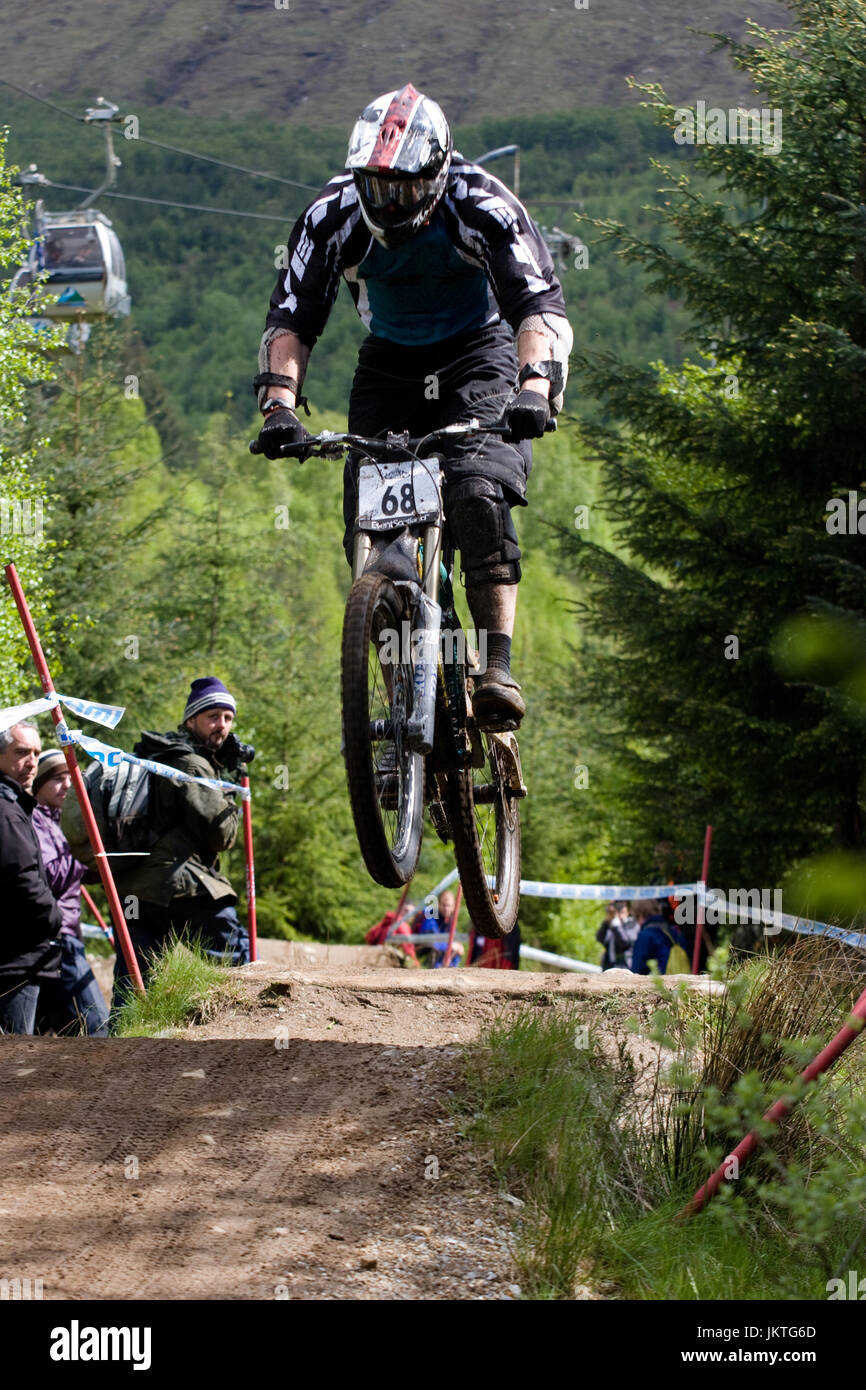 Riders at the Fort William round of the MTB DH World Cup, 2006 Stock ...