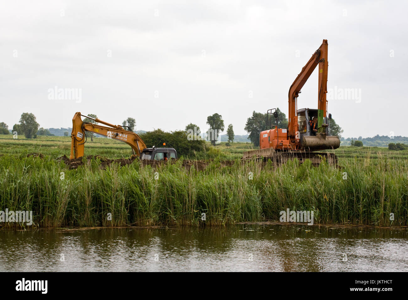 Construction of Flood Defences Stock Photo - Alamy
