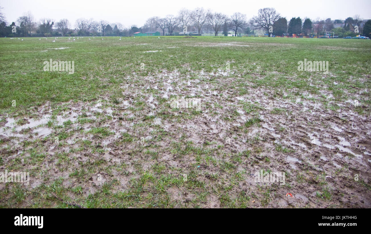 Muddy Playing Field Stock Photo - Alamy