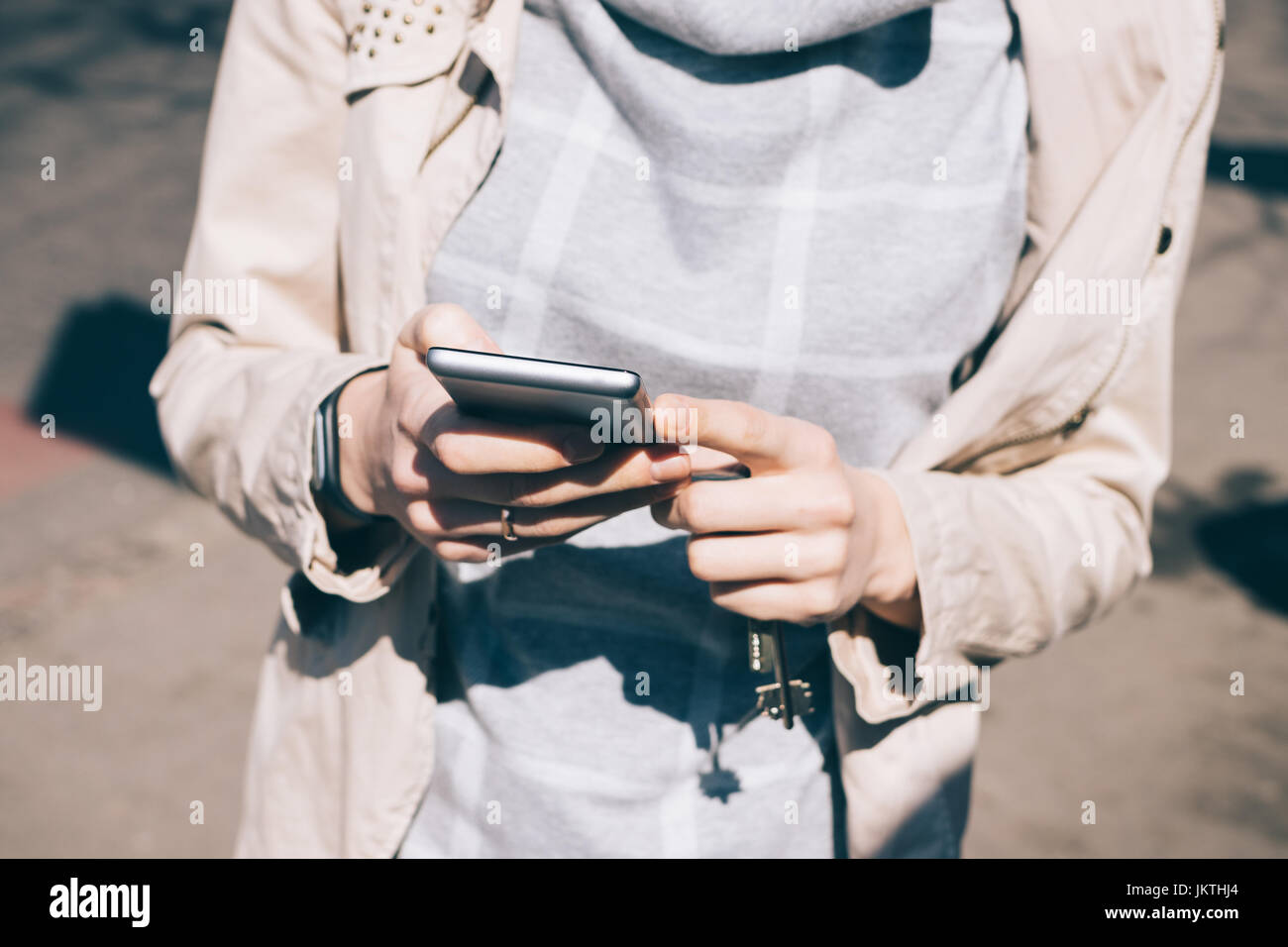 Person in beige jacket hi-res stock photography and images - Alamy