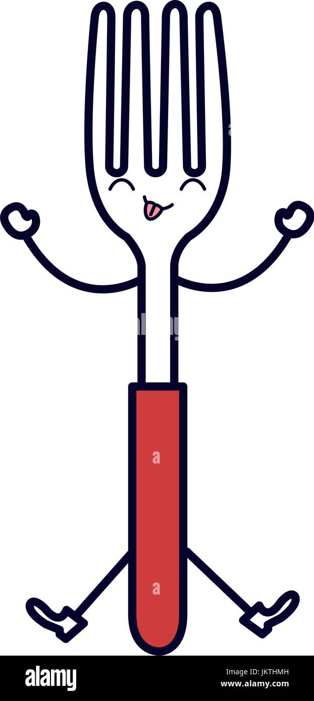 fork cutlery kawaii character Stock Vector Image & Art - Alamy