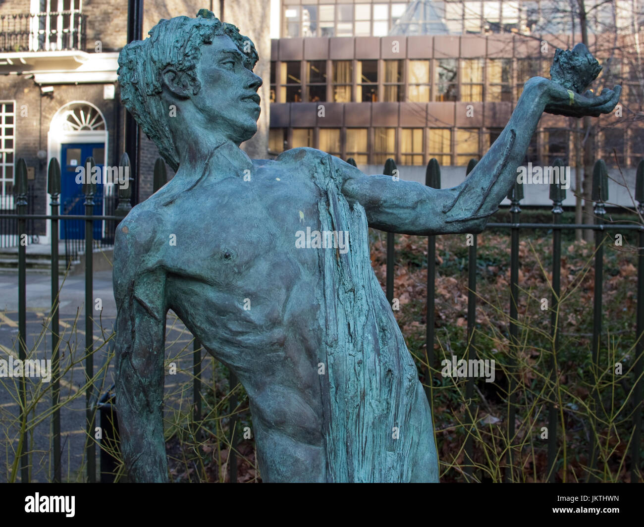 Green Man by Lydia Kapinska, Woburn Square Gardens, London Stock Photo ...