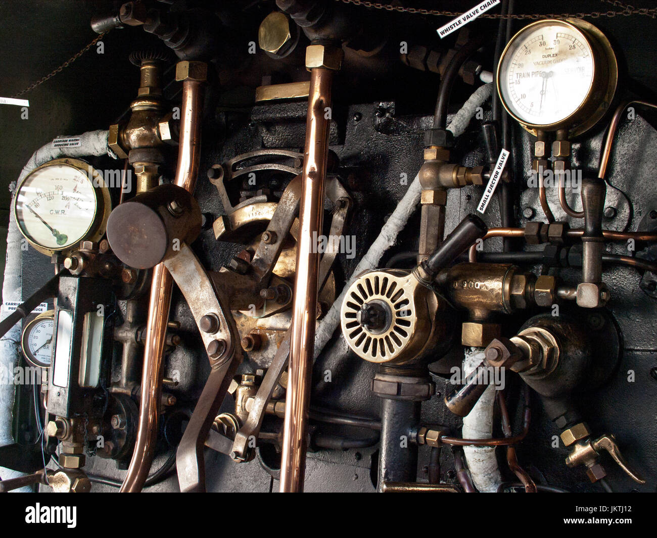 Controls on Steam Engine Stock Photo - Alamy