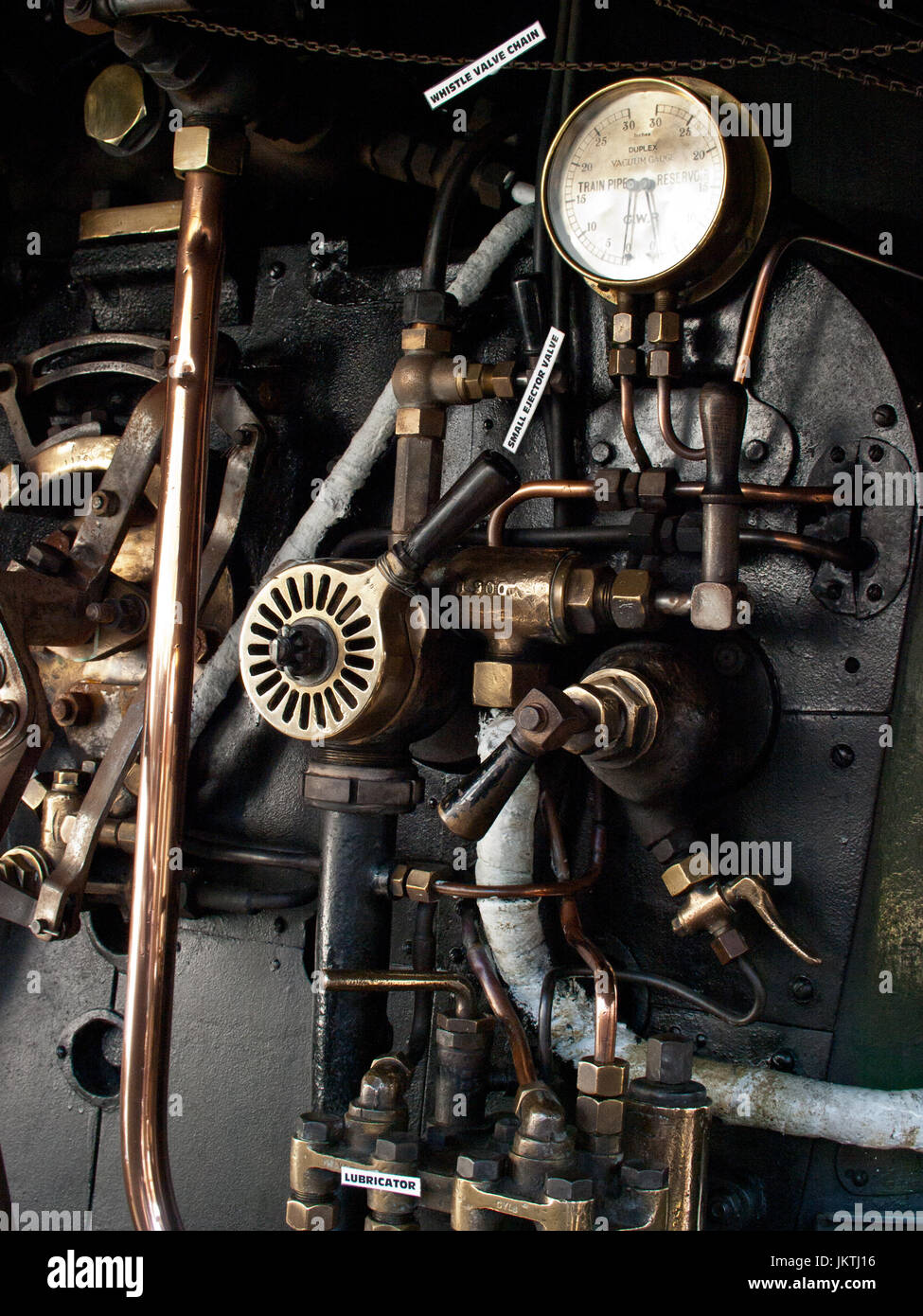 Controls on Steam Engine Stock Photo - Alamy