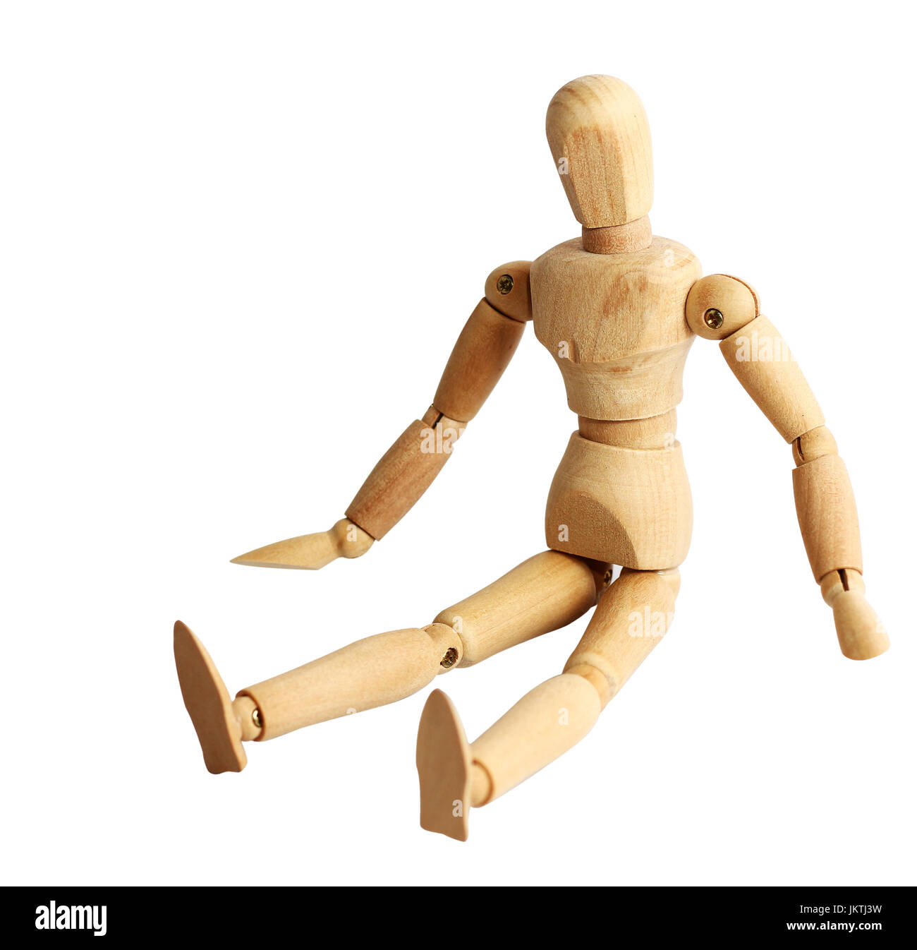wooden puppet action in white isolated with path for user Stock Photo ...