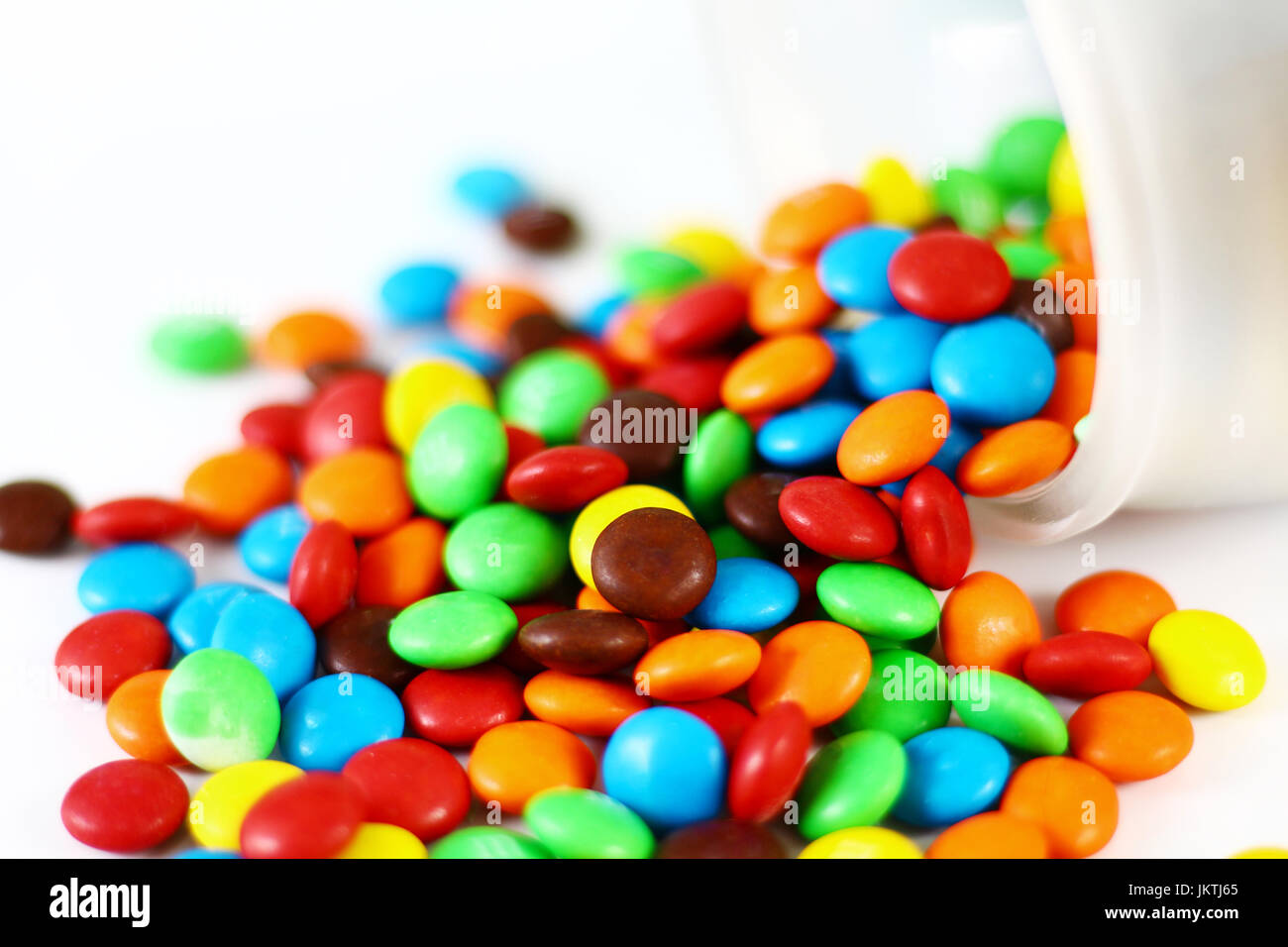 sweet color candy in white background with space Stock Photo - Alamy