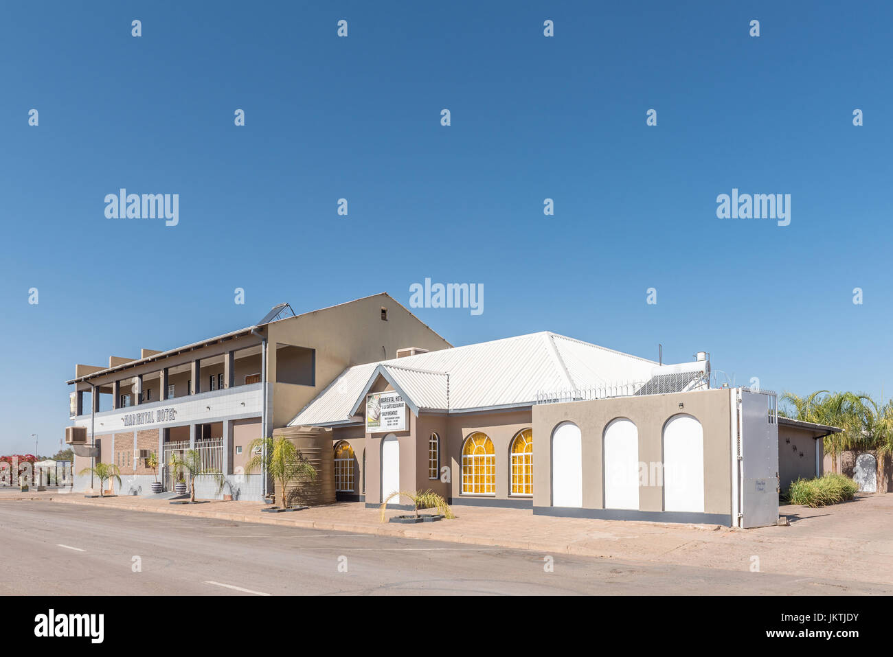 MARIENTAL, NAMIBIA - JUNE 14, 2017: An hotel in Mariental, the capital ...