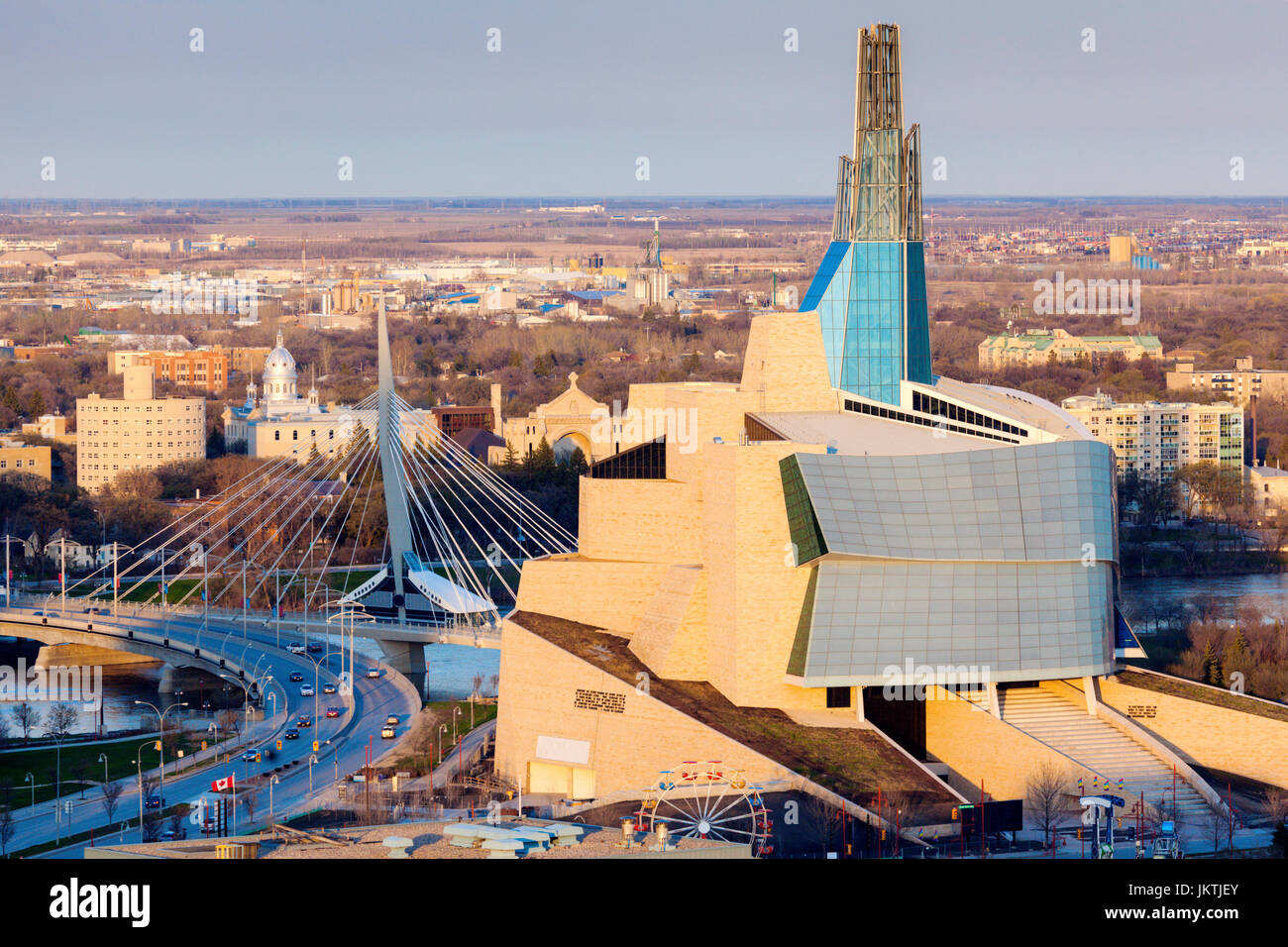 Skyline of Winnipeg - aerial photo. Winnipeg , Manitoba, Canada Stock ...