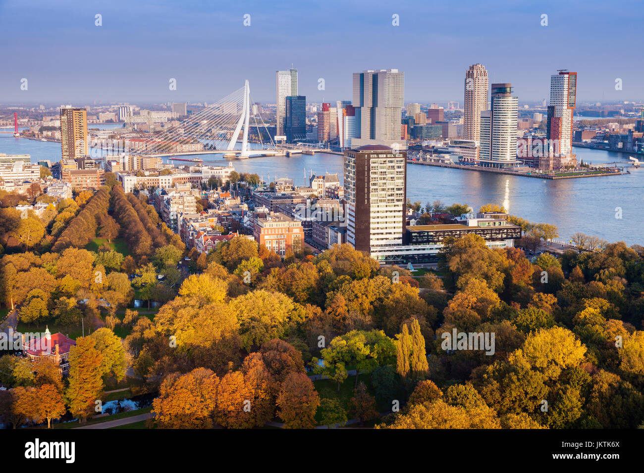 Aerial panorama of Rotterdam. Rotterdam, South Holland, Netherlands ...