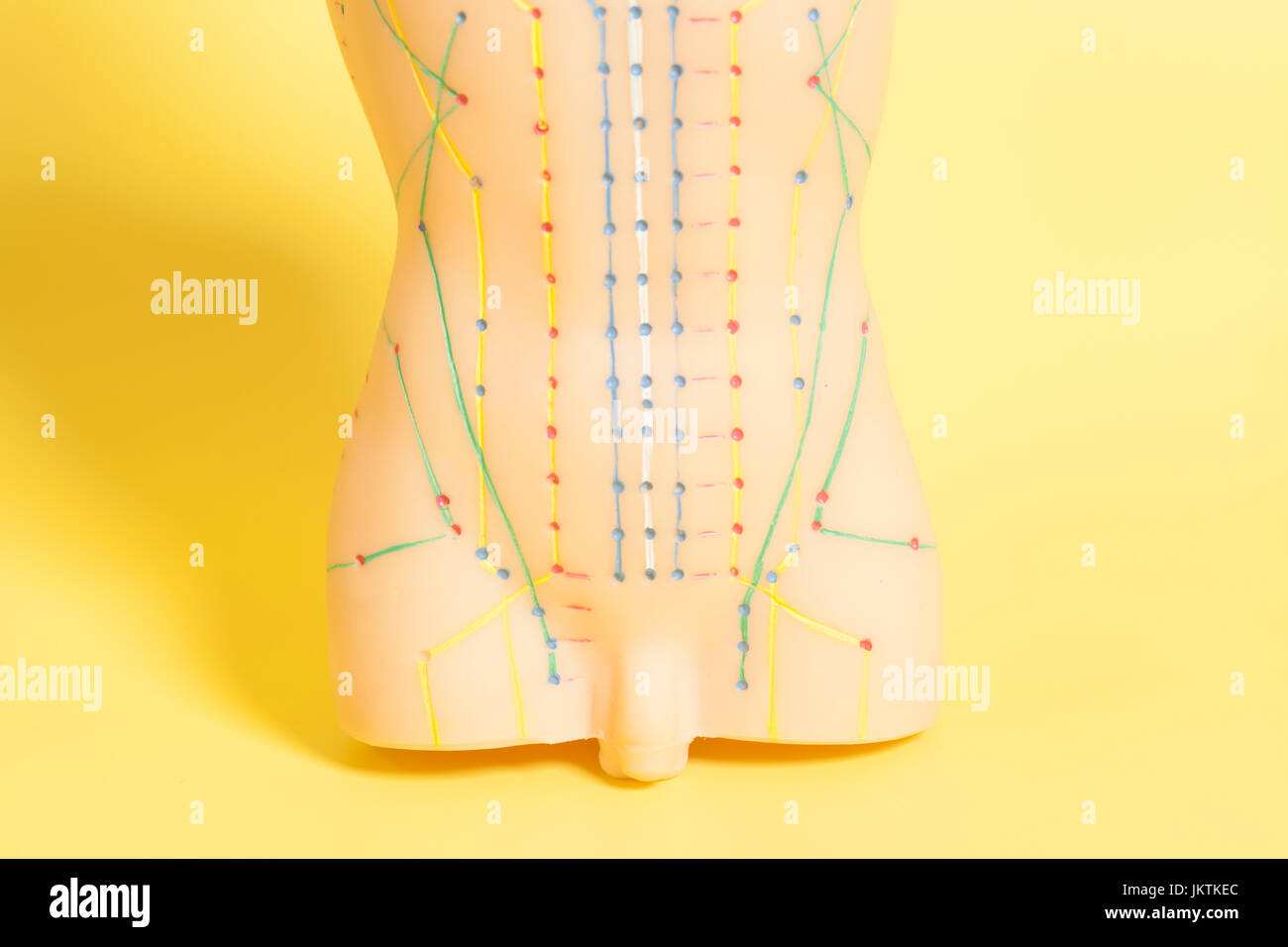 Medical acupuncture model of human on yellow Stock Photo - Alamy