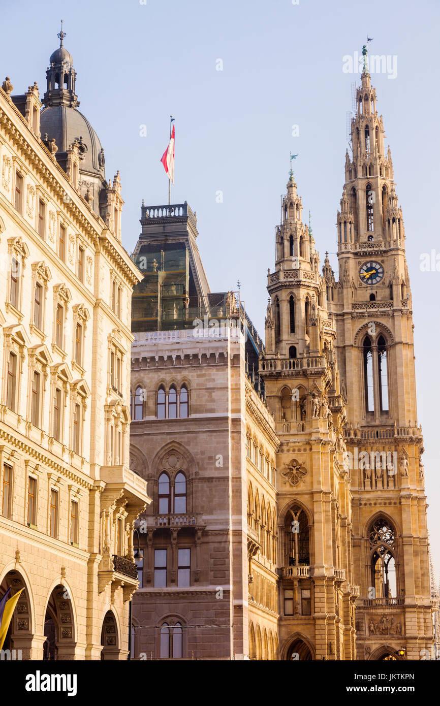 Vienna City Hall at sunrise. Vienna, Austria Stock Photo - Alamy
