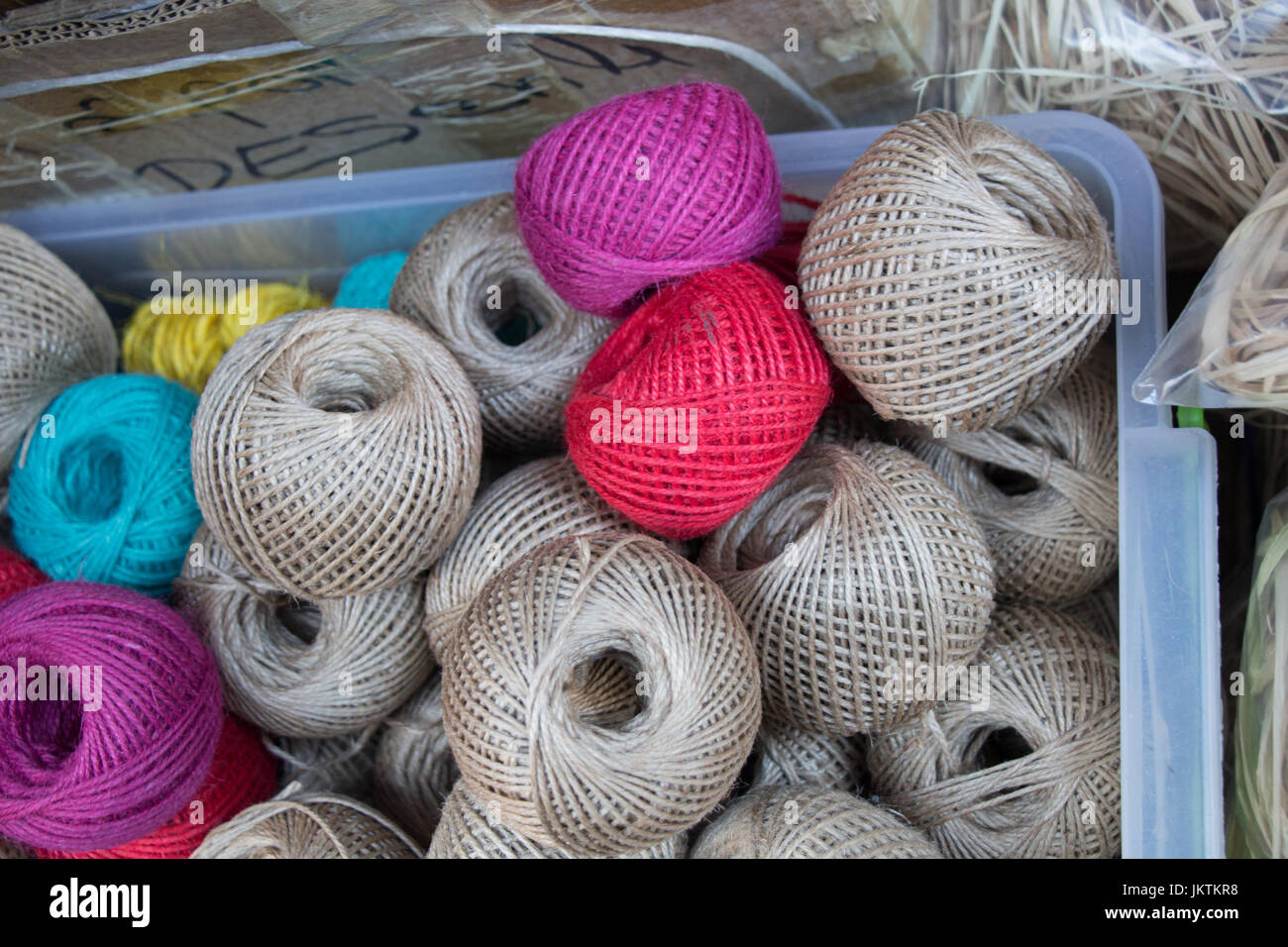 Set or rolls of colotful string Stock Photo - Alamy