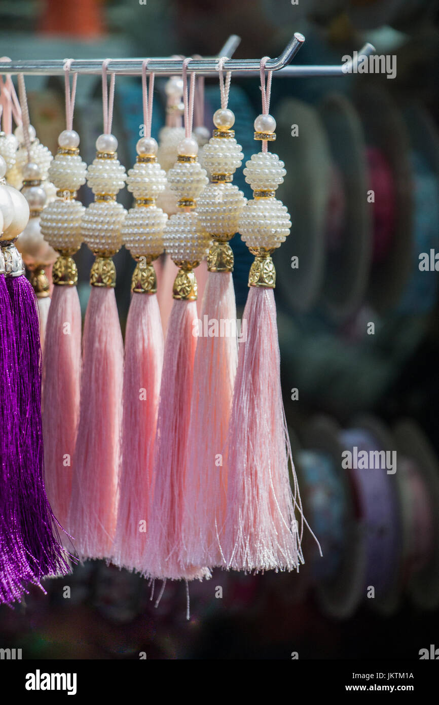 Selection of Ottoman Turkish traditional tassels in various colors ...