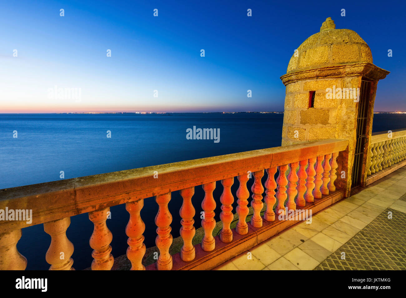 Old walls of Cadiz at night. Cadiz, Andalusia, Spain Stock Photo - Alamy