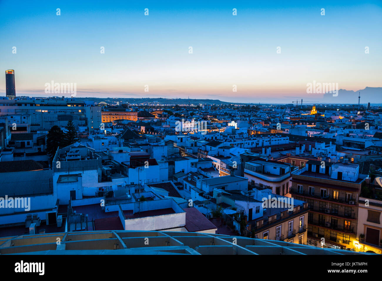 Architecture of Seville at sunset. Seville, Andalusia, Spain Stock ...