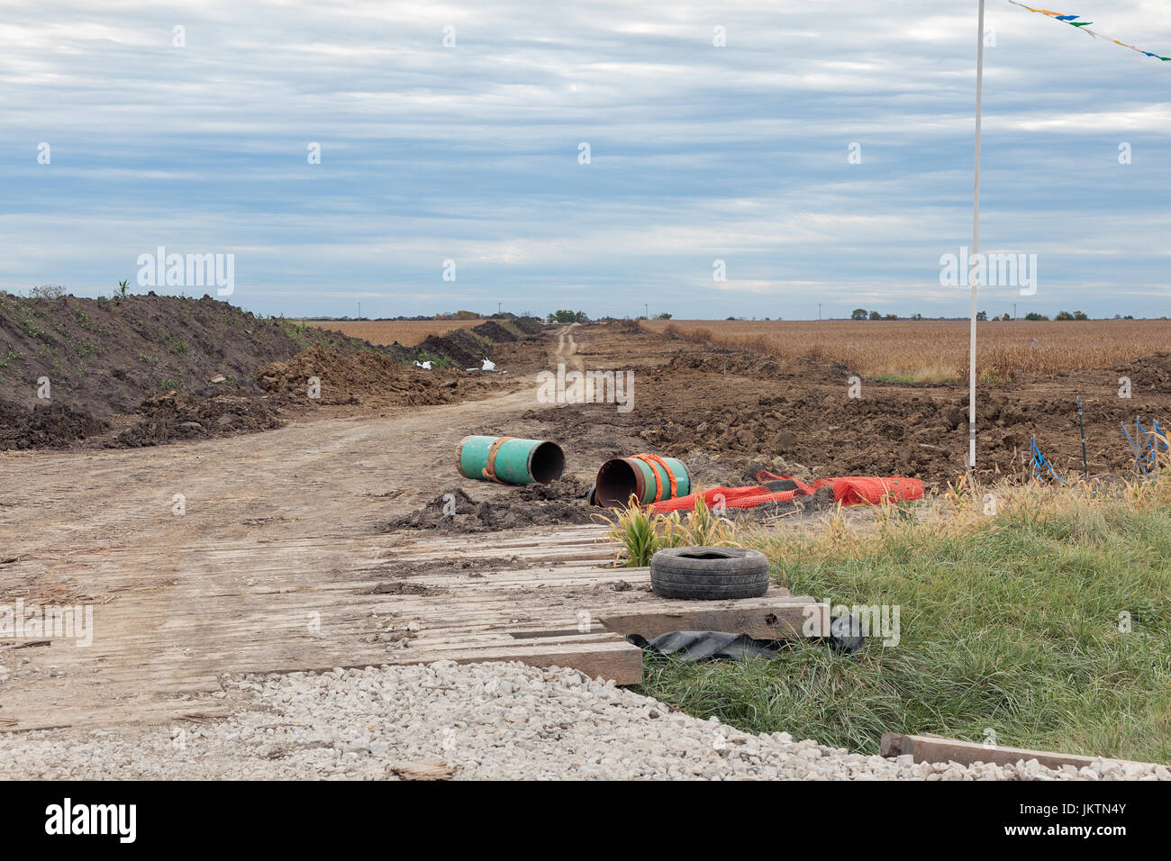 Construction of the Dakota Access Pipeline near Batavia, Iowa Stock ...