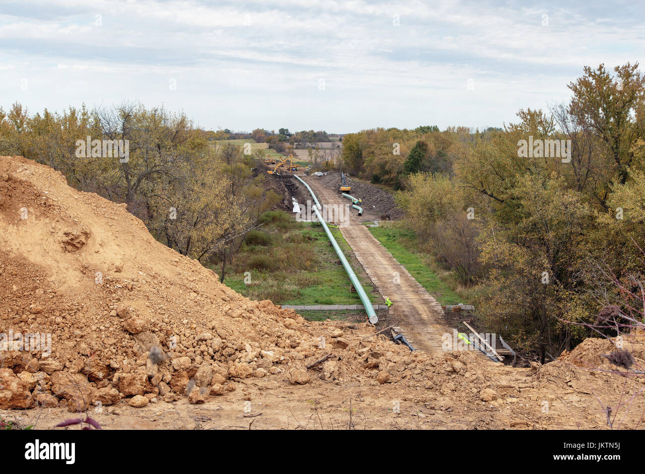 Construction of the Dakota Access Pipeline near Batavia, Iowa Stock ...