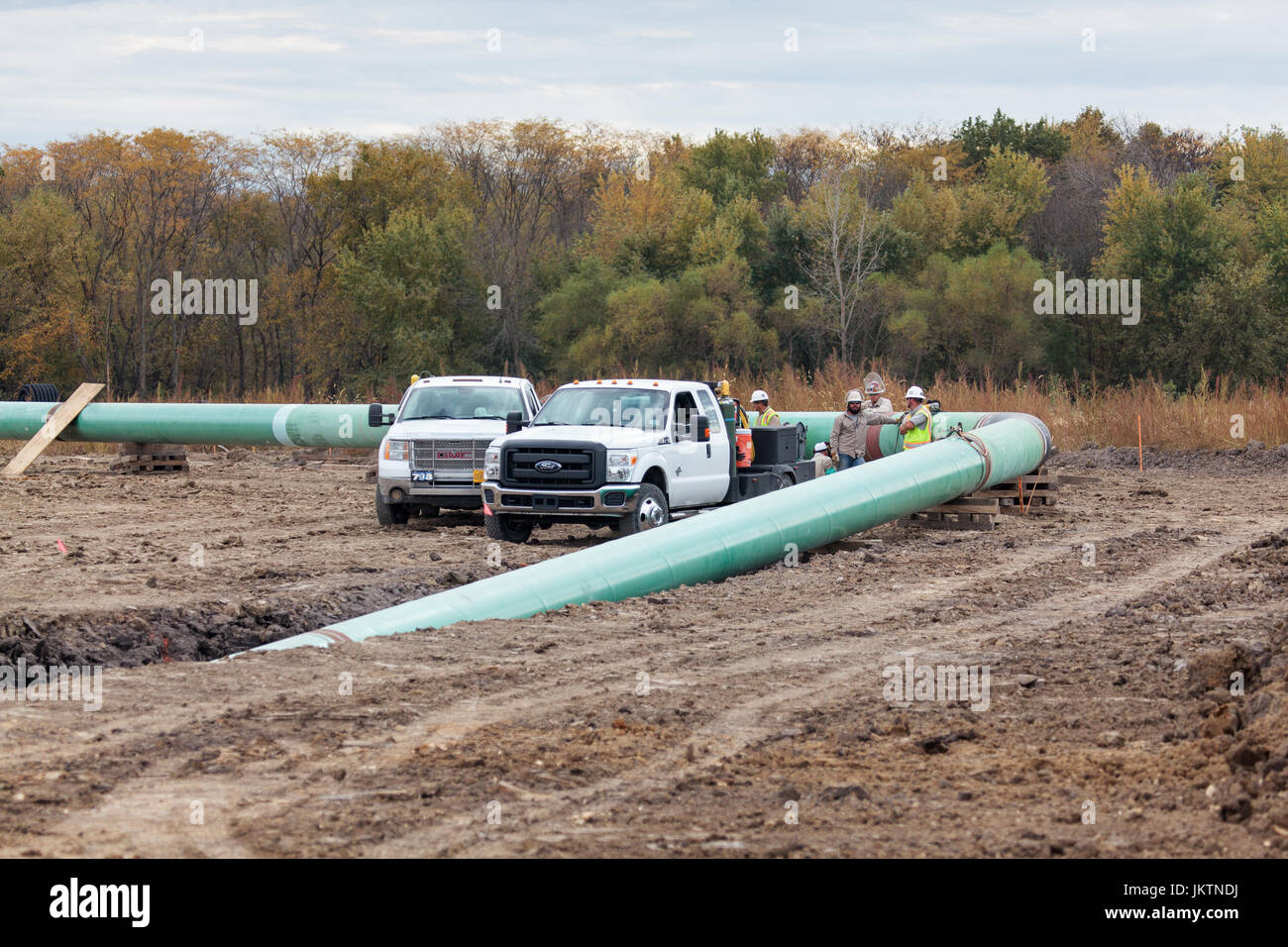 Construction of the Dakota Access Pipeline near Batavia, Iowa Stock ...