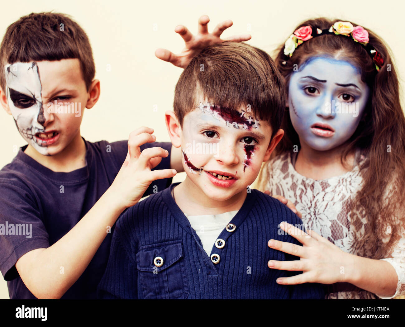 zombie apocalypse kids concept. Birthday party celebration facep Stock ...