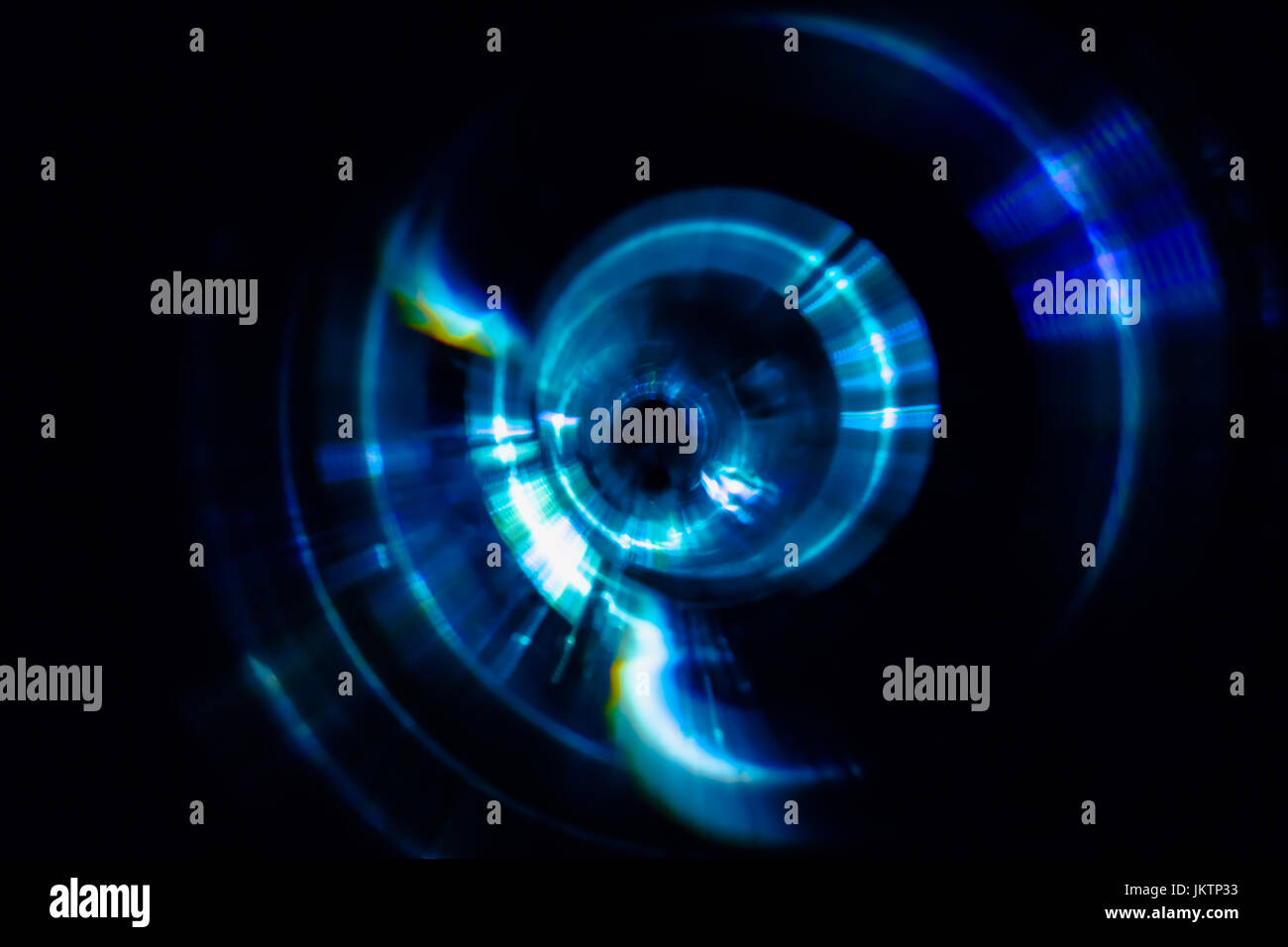 Sound waves in the visible blue color in the dark Stock Photo - Alamy