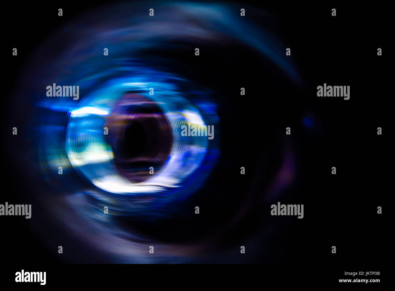 Sound waves in the visible blue color in the dark Stock Photo - Alamy
