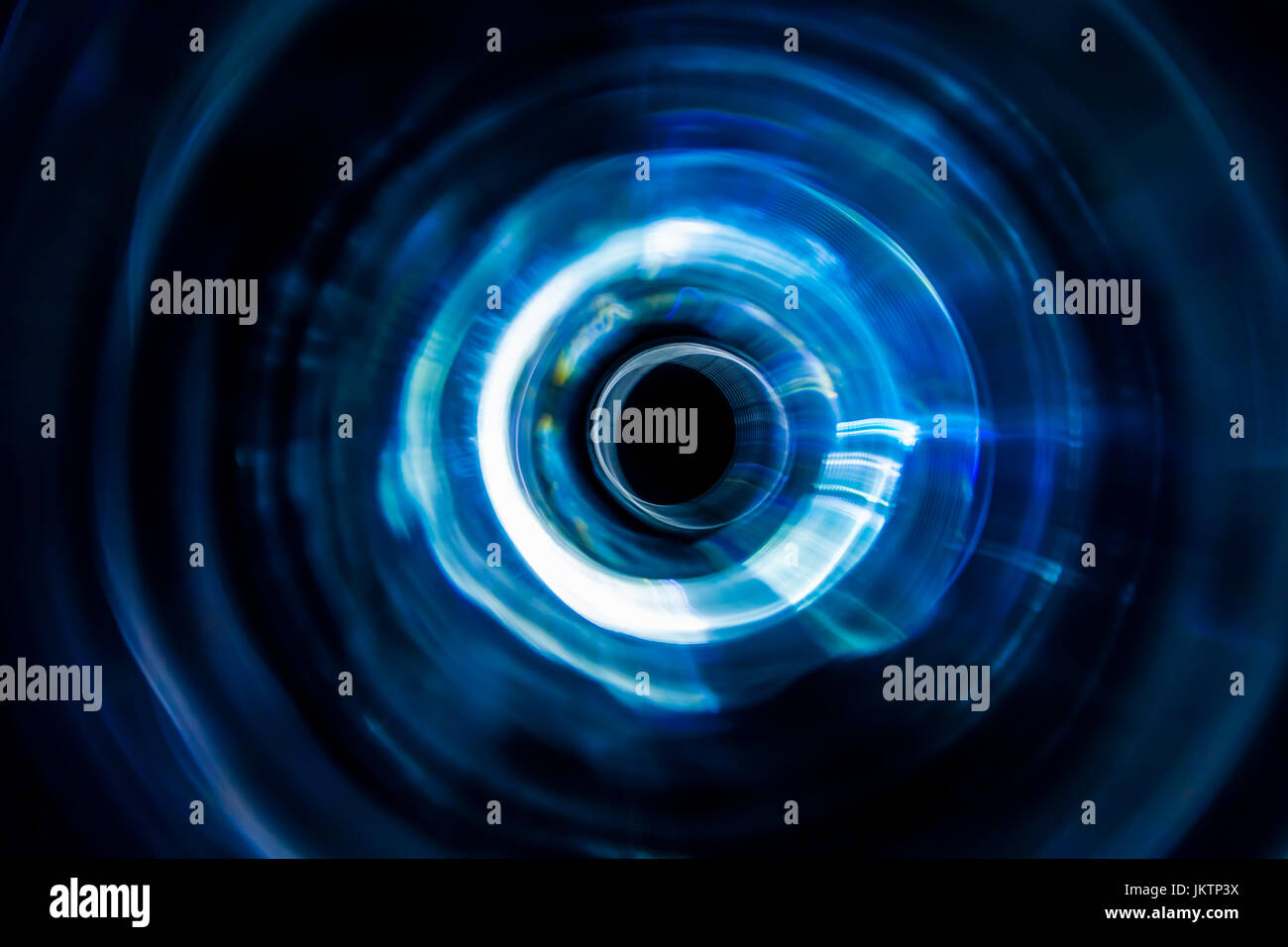 Sound waves in the visible blue color in the dark Stock Photo - Alamy