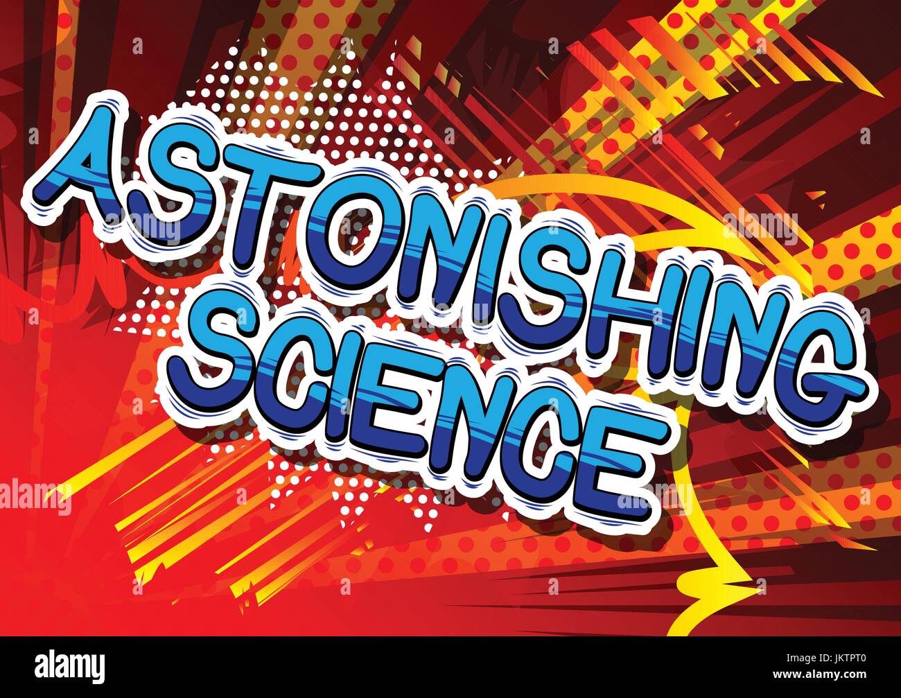 Astonishing Science - Comic book style phrase on abstract background ...
