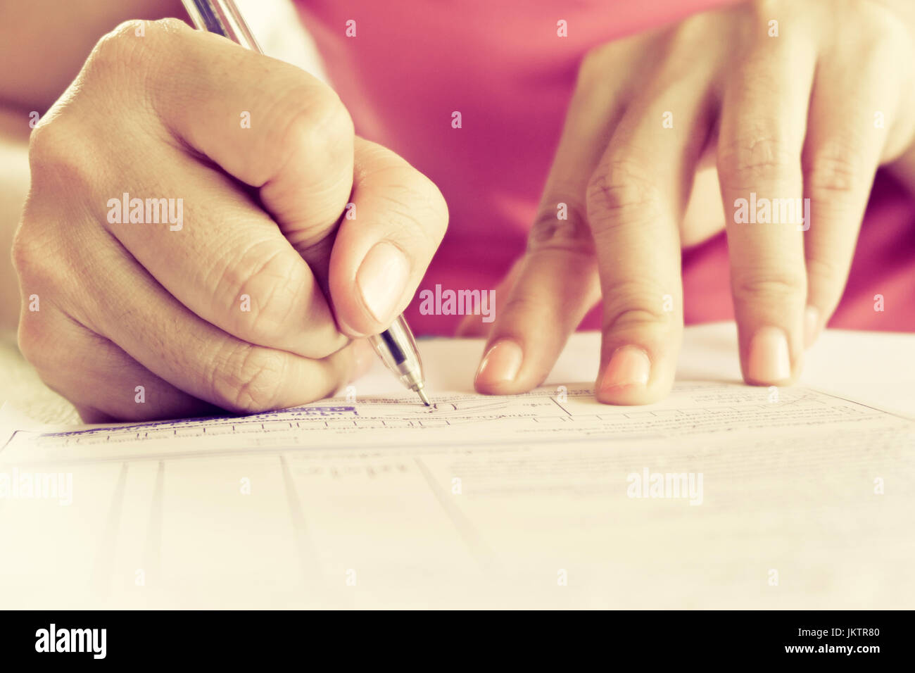 business women working at her desk ,working time Stock Photo - Alamy