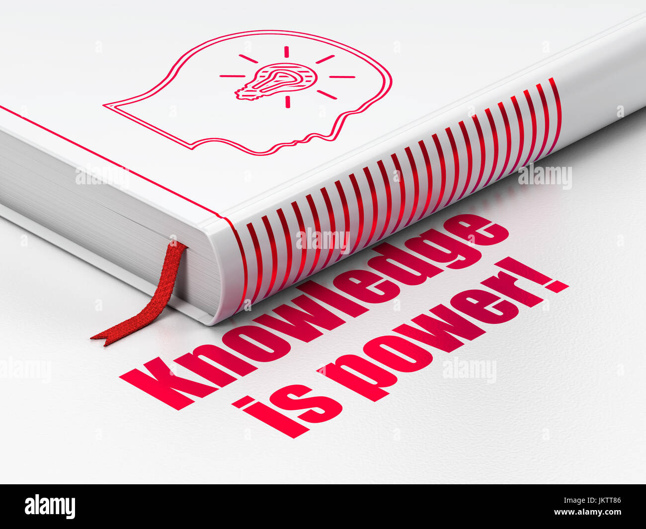 Learning concept: book Head With Lightbulb, Knowledge Is power! on ...