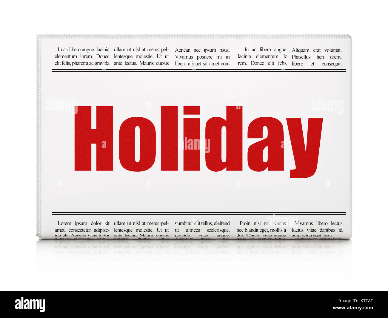 Holiday concept: newspaper headline Holiday Stock Photo - Alamy