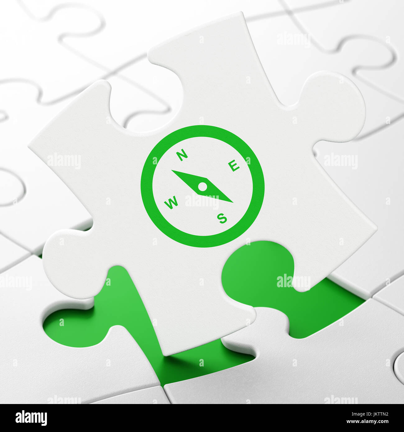 Travel concept: Compass on puzzle background Stock Photo - Alamy