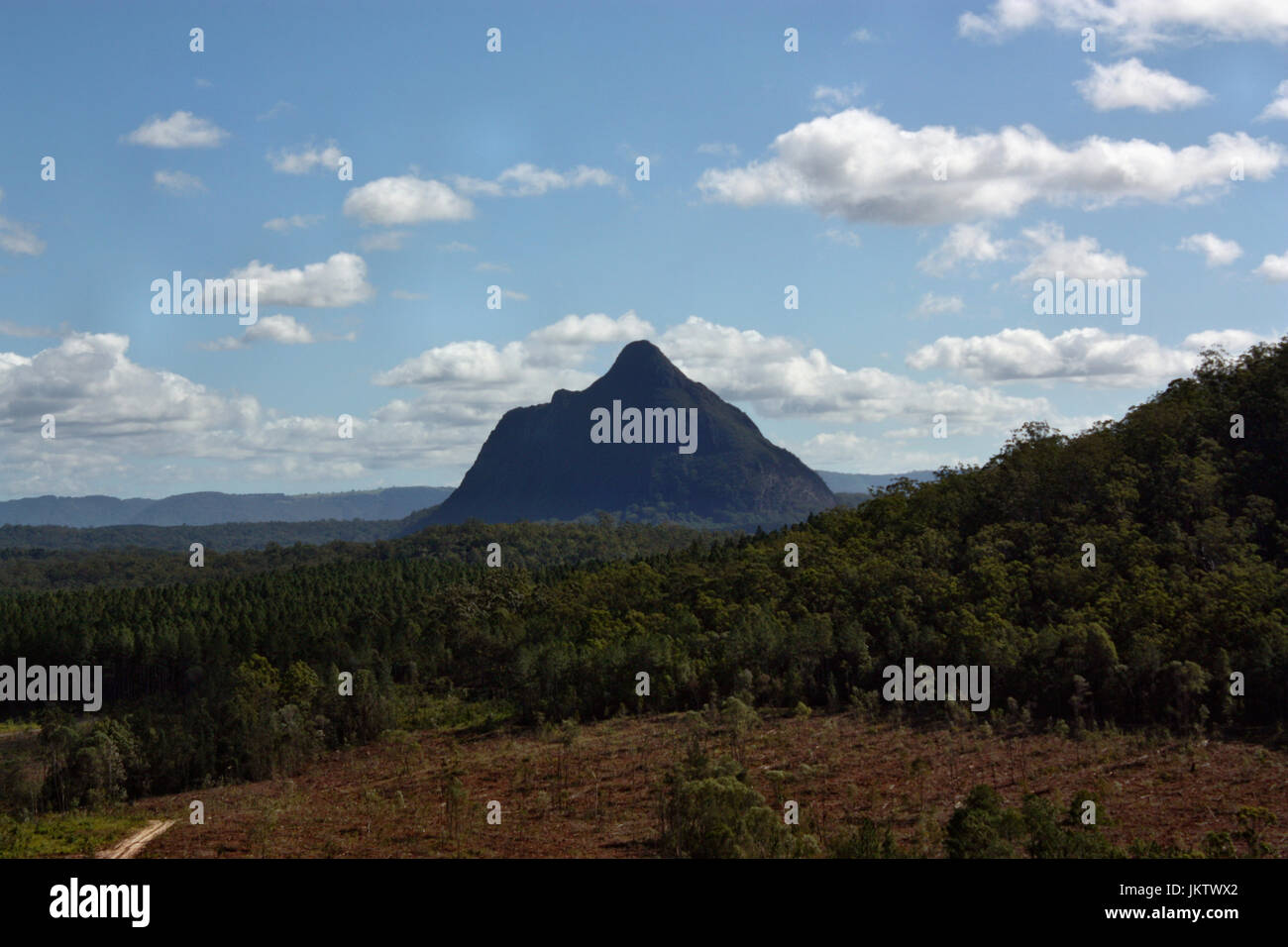Volcanic plug Beerwah in Glass House Mountains, Sunshine Coast ...
