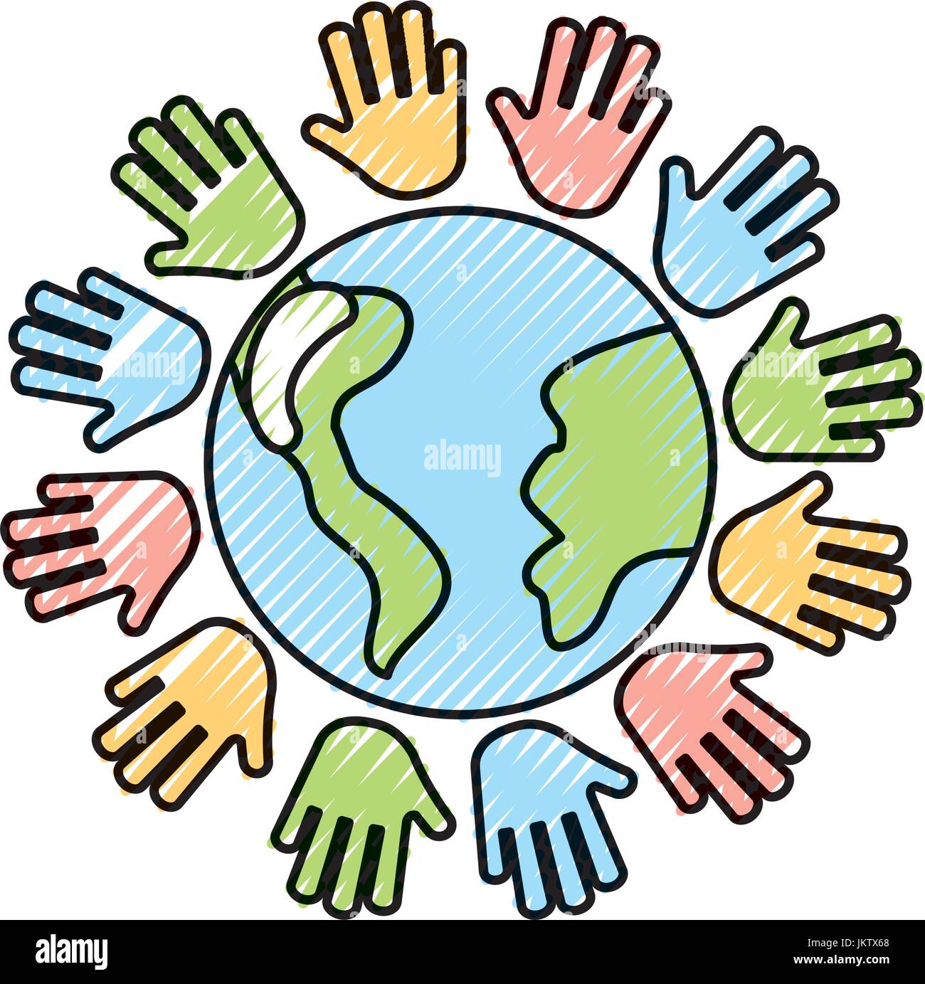 Earth globe protected human Stock Vector Images - Alamy
