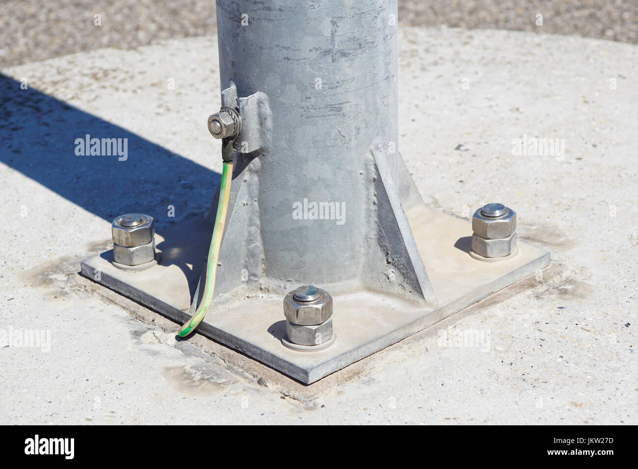 Cables connected to electrical grounding bar .Electric grounding Stock ...