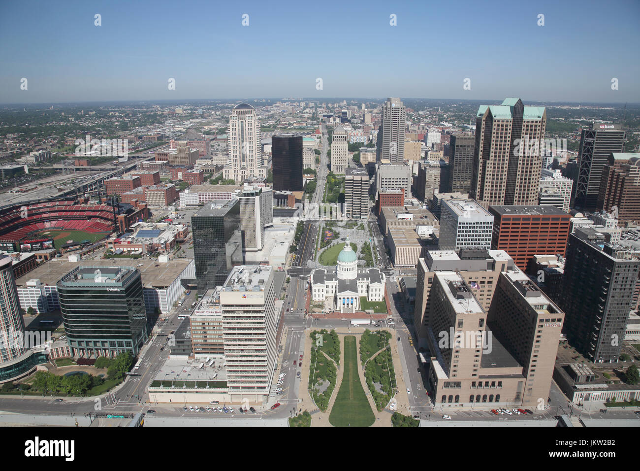 views of st louis missouri from the top of the gateway arch Stock Photo ...