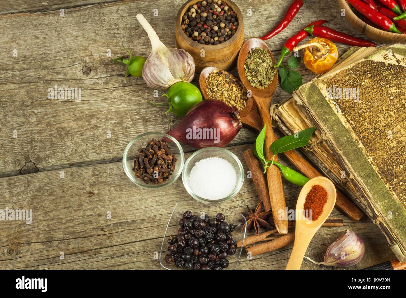 Old book of cookery recipes. Culinary background and recipe book with ...
