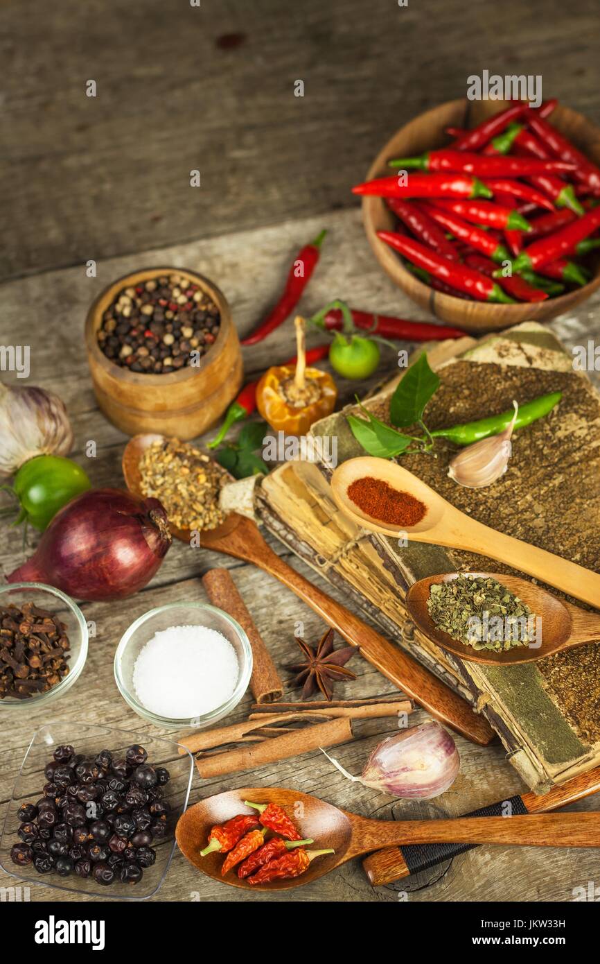 Old book of cookery recipes. Culinary background and recipe book with ...