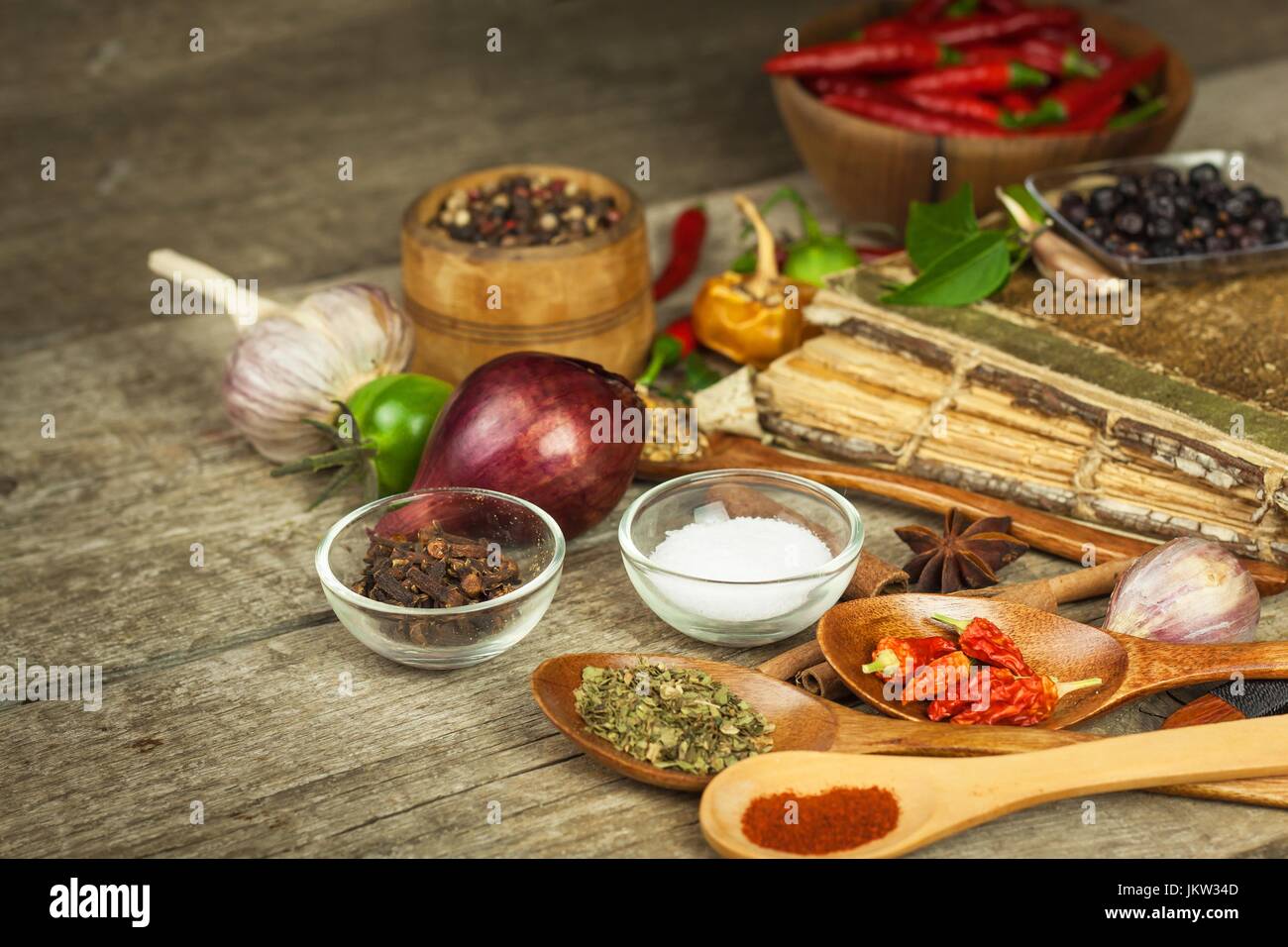 Old book of cookery recipes. Culinary background and recipe book with ...