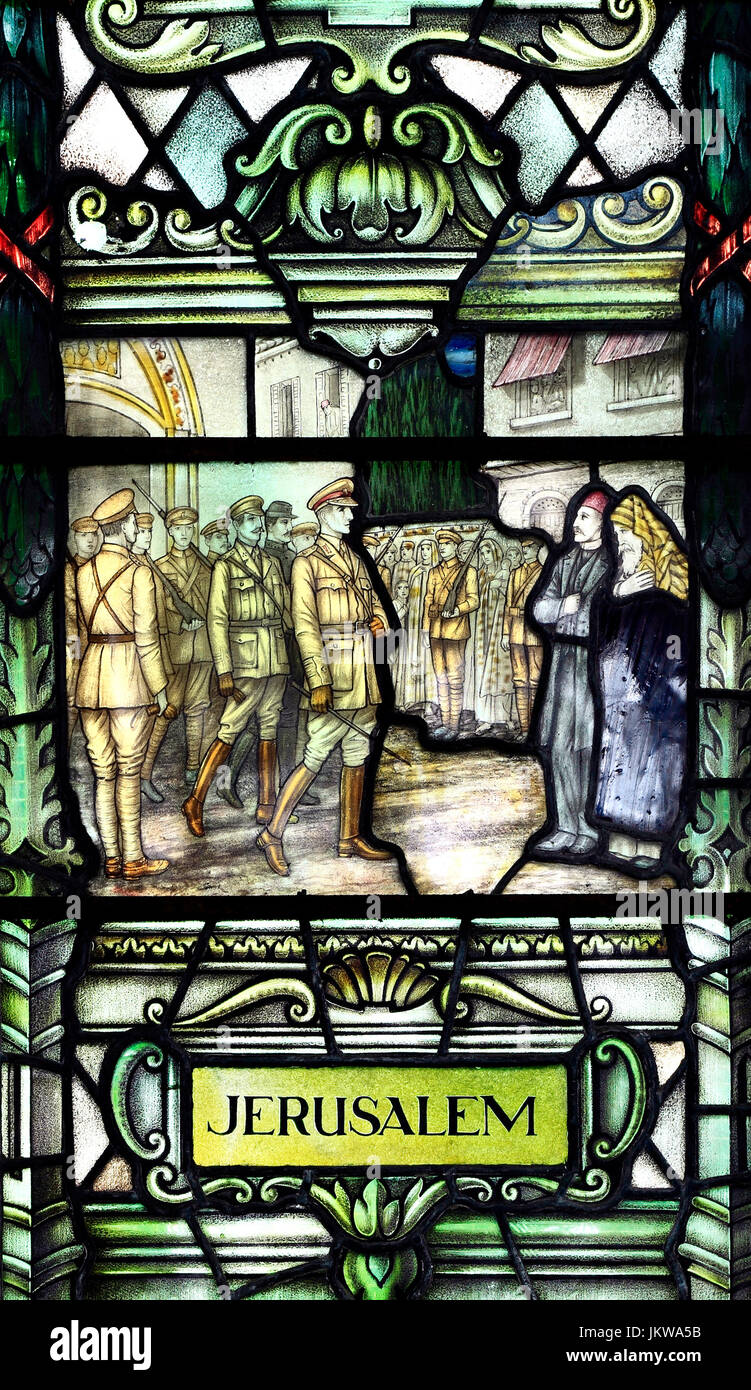 First World War scene, stained glass window, Jerusalem, by William ...