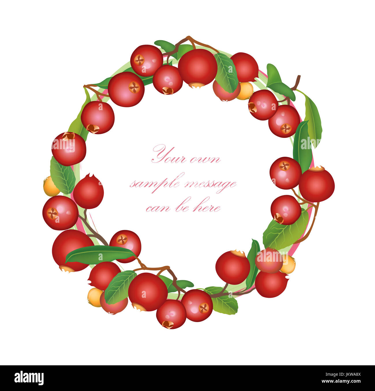 Cranberry summer frame. Berry background. Floral nature food pattern ...