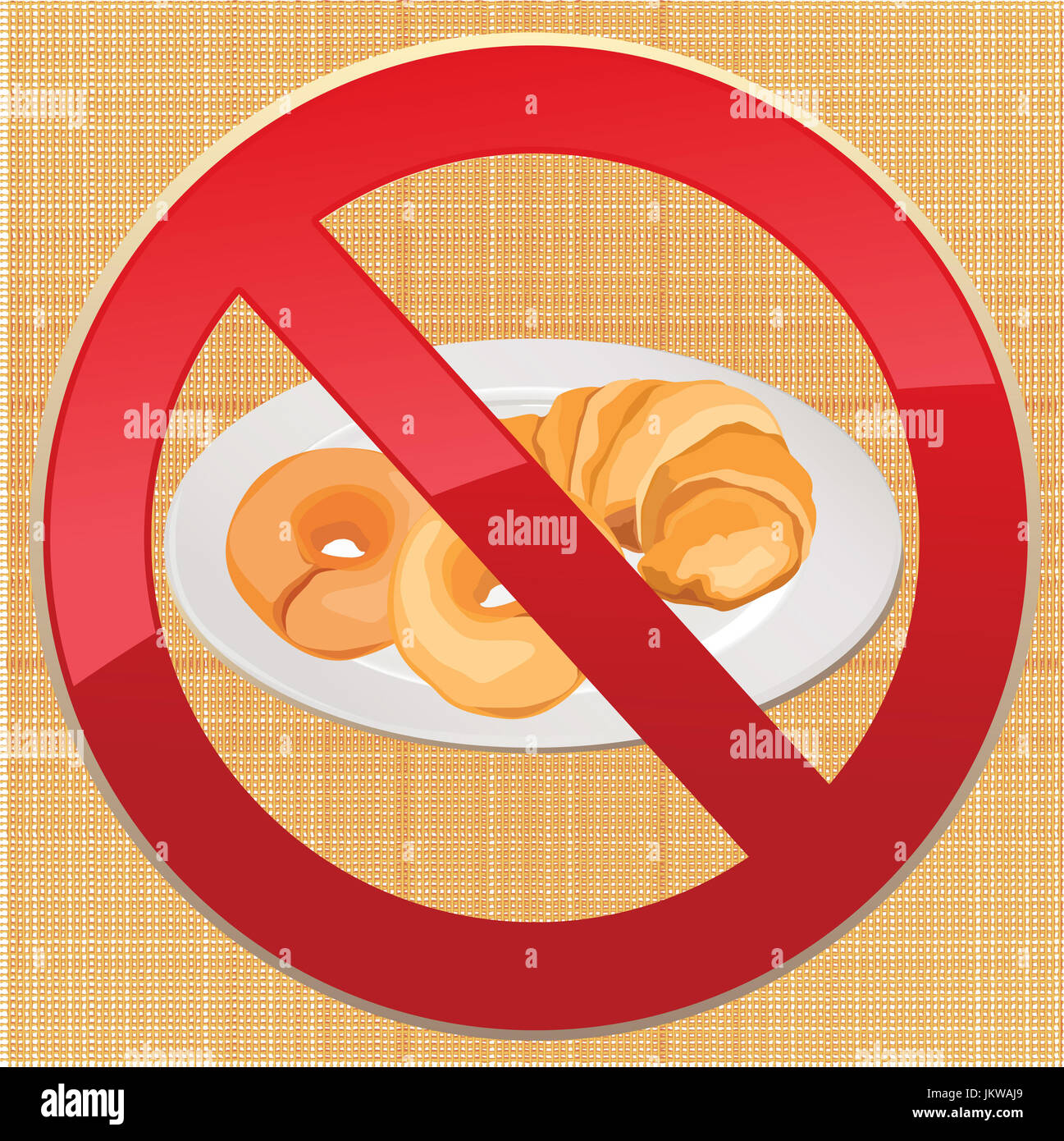 Gluten free icon. No bread sign. Ban high-calorie food symbol Stock ...