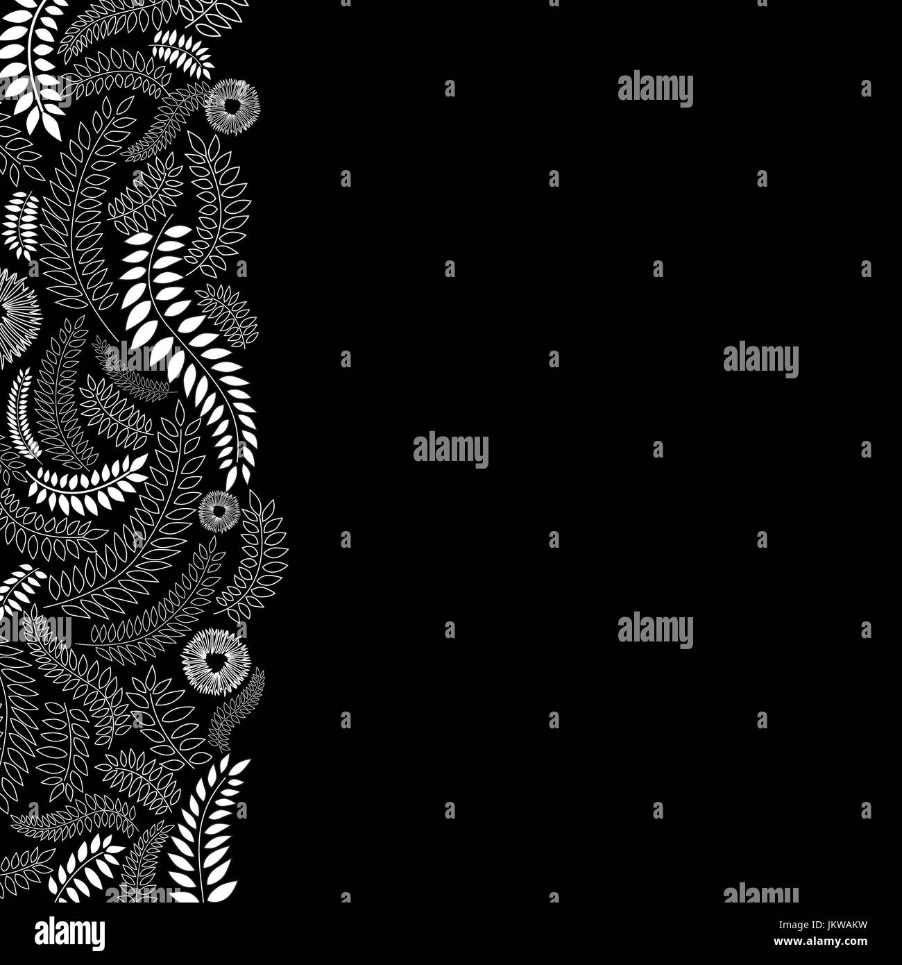Flower border vertical Black and White Stock Photos & Images - Alamy