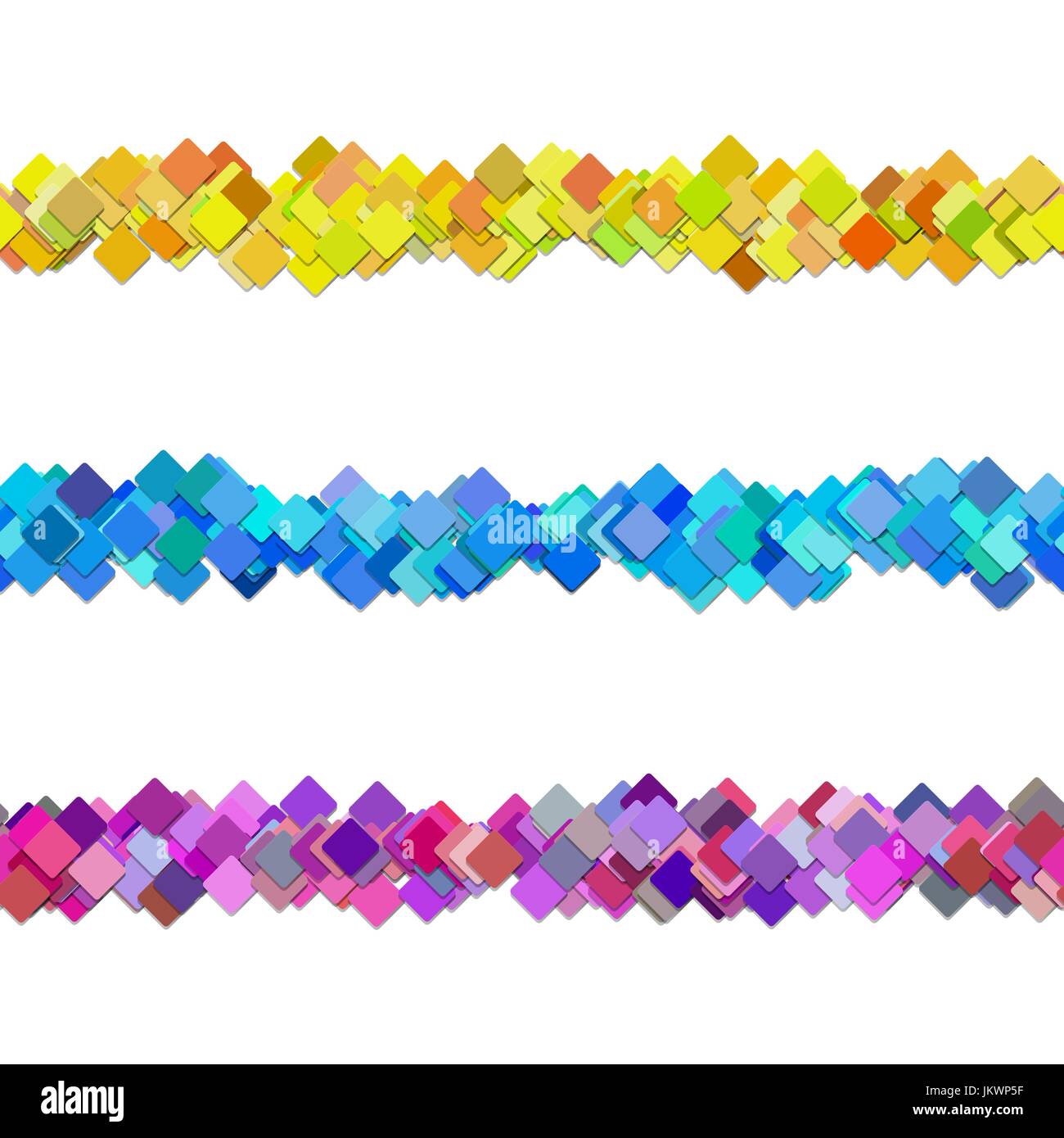 Seamless random square pattern paragraph divider line design set ...