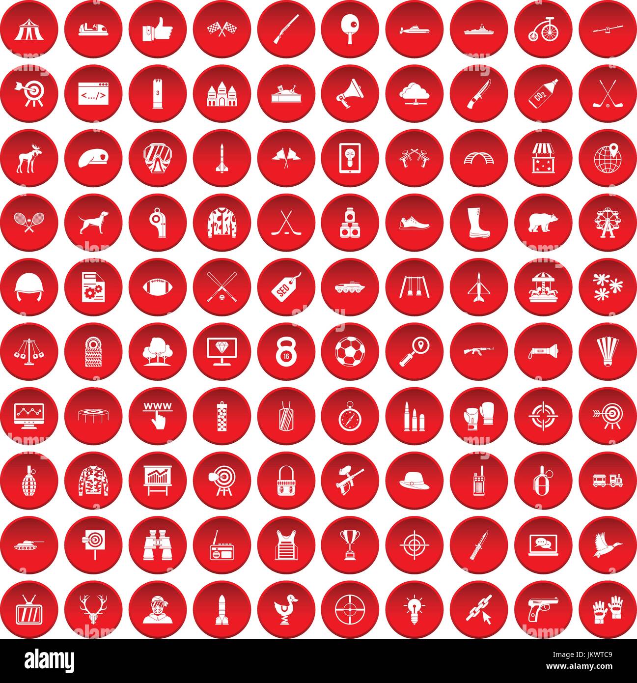 100 target icons set red Stock Vector Image & Art - Alamy