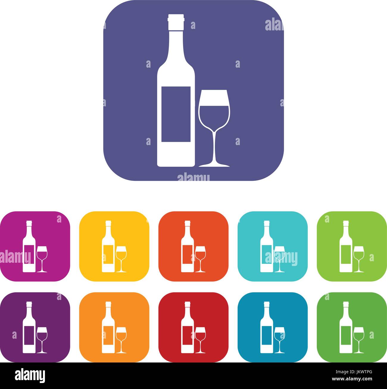 Bottle of wine icons set Stock Vector Image & Art - Alamy