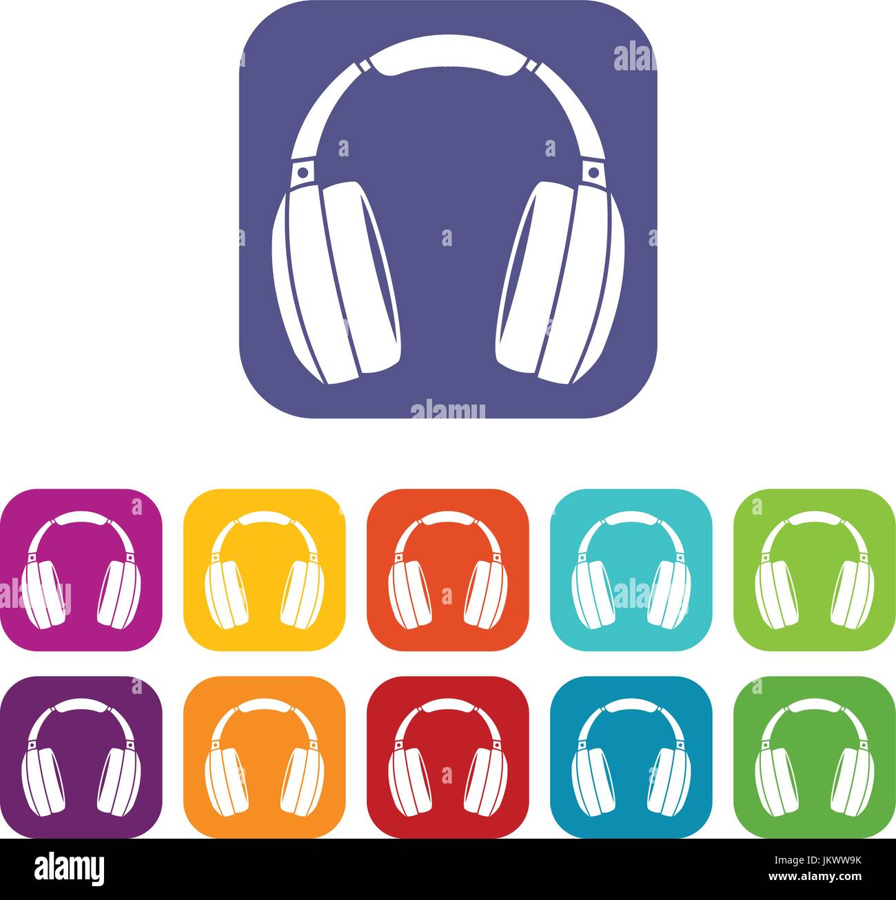 Headphones icons set Stock Vector Image & Art - Alamy
