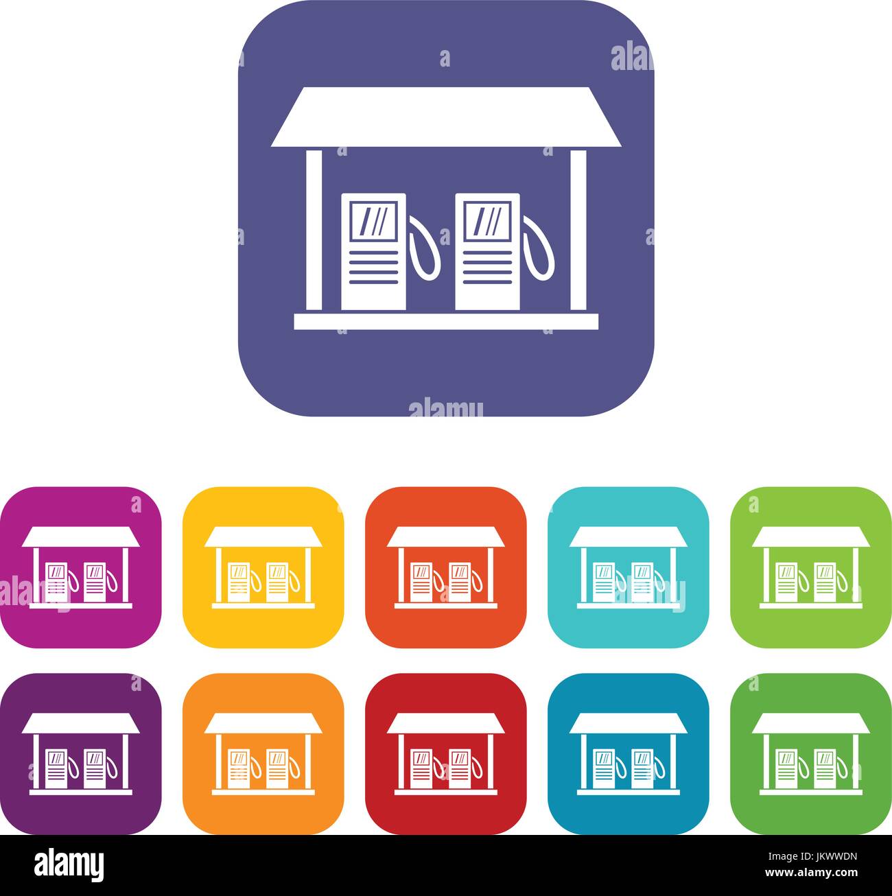 Car refueling station icons gas and petrol pump hi-res stock ...