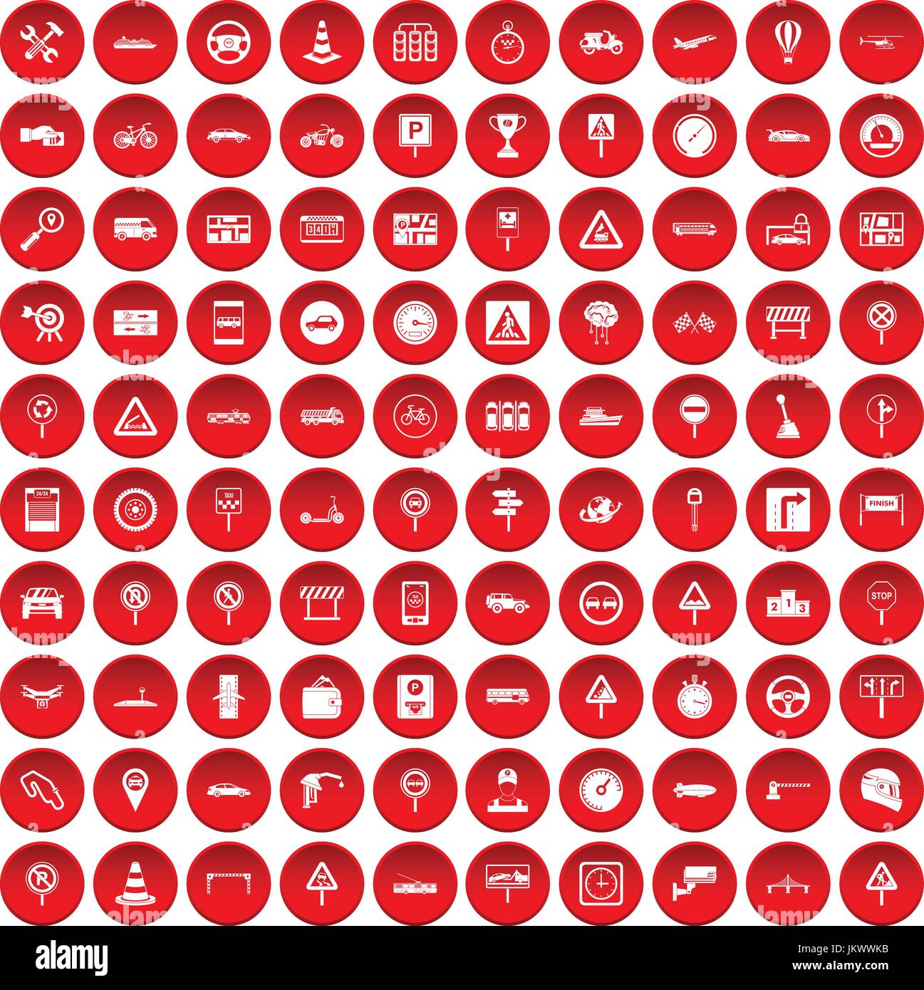100 traffic icons set red Stock Vector Image & Art - Alamy